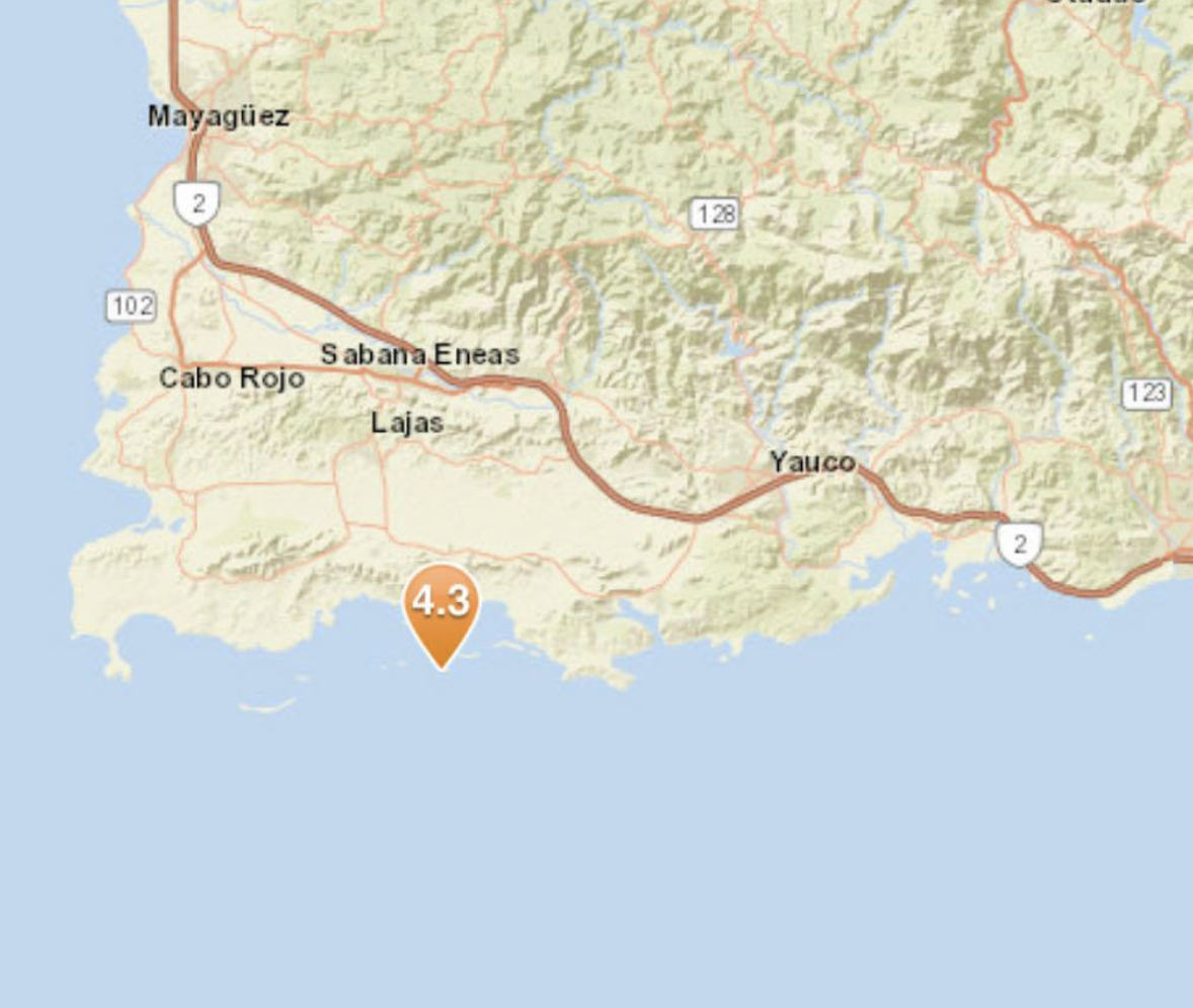 Registran réplica de magnitud 4.3 al sur de Lajas